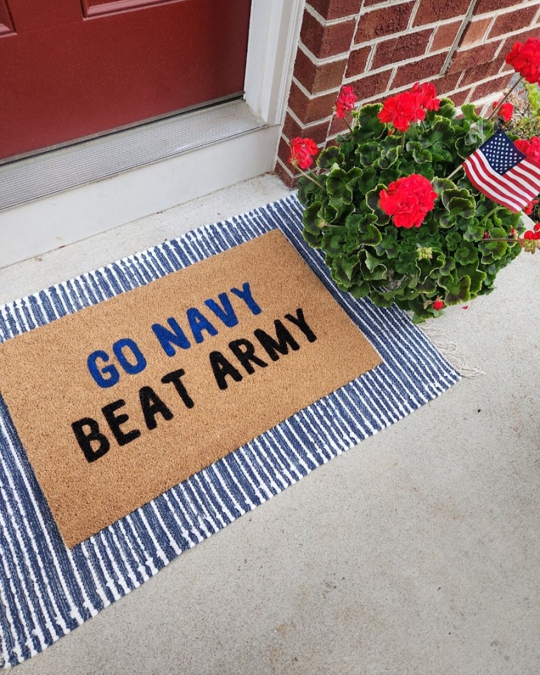 Navy Football Doormat, Go Navy Beat Army Doormat, Us Navy Doormat, Navy ...