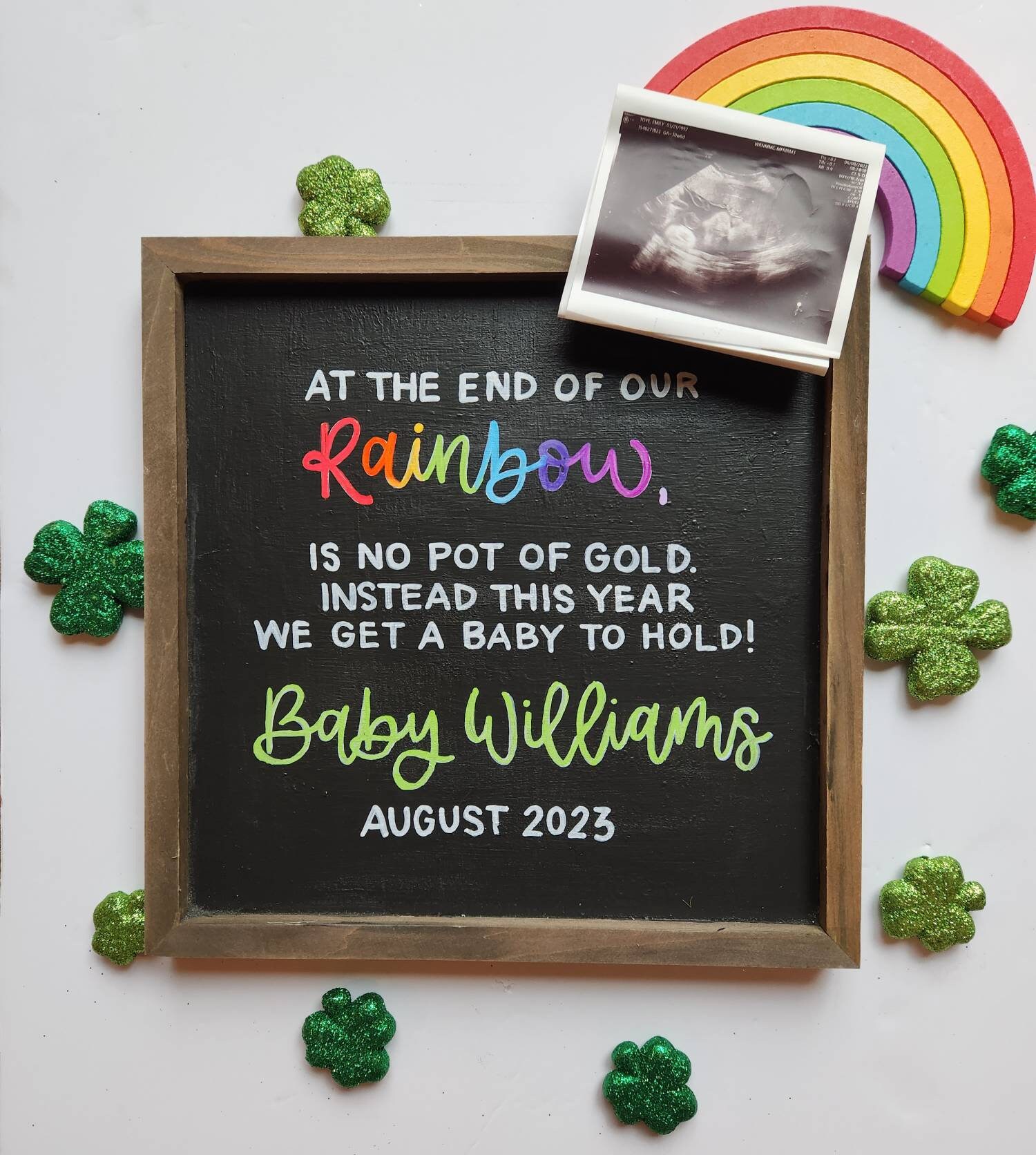 Rainbow Baby St Patrick's Day Pregnancy Announcement - Etsy