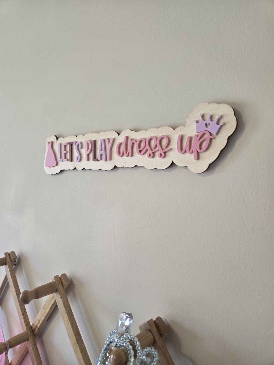 Lets Play Dress up Wood Sign, Kids Playroom Display Sign, Kids Wall ...