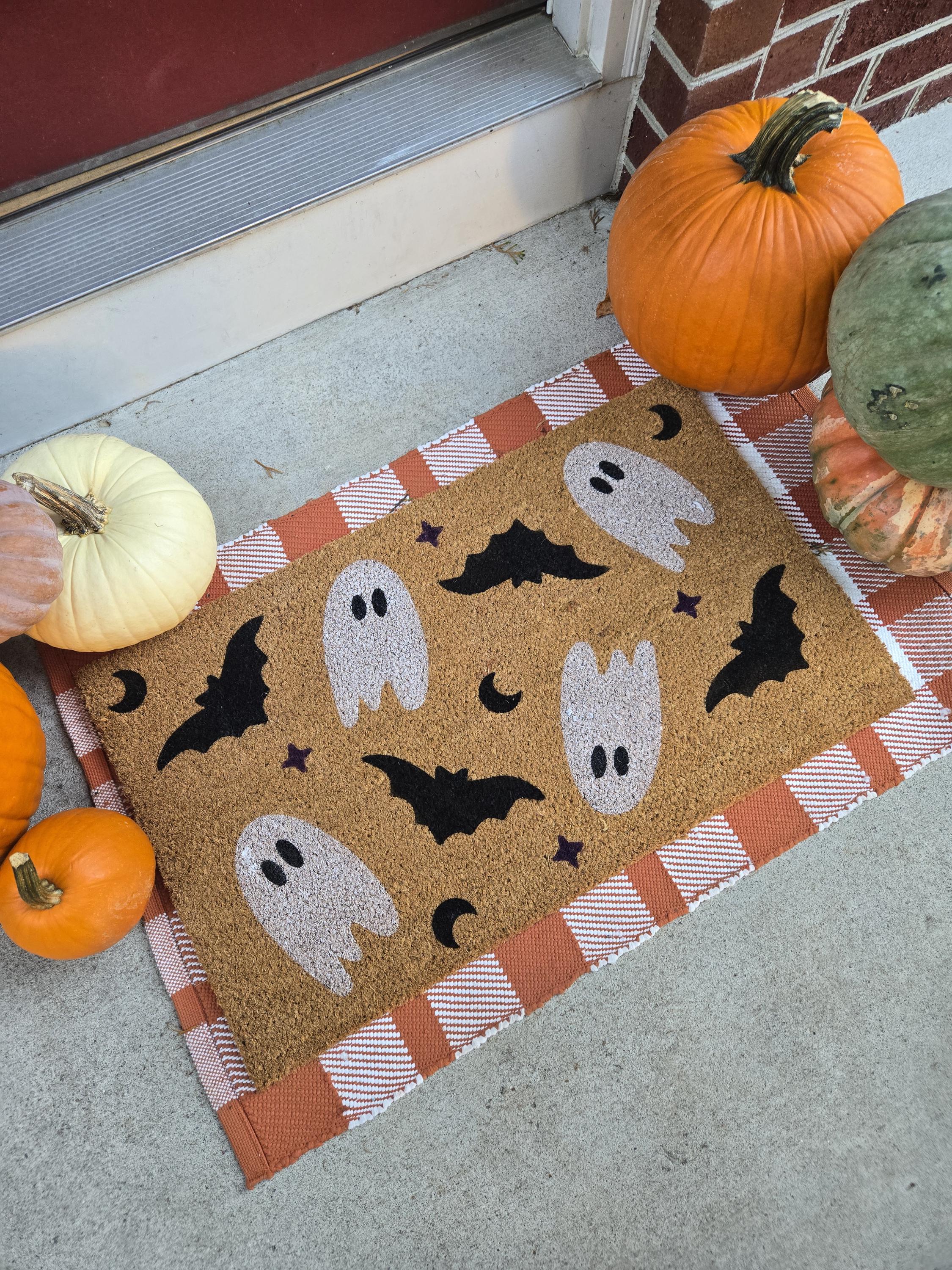 Cute Ghostie Doormat, Ghost Halloween Doormat, Halloween Emoji Doormat ...