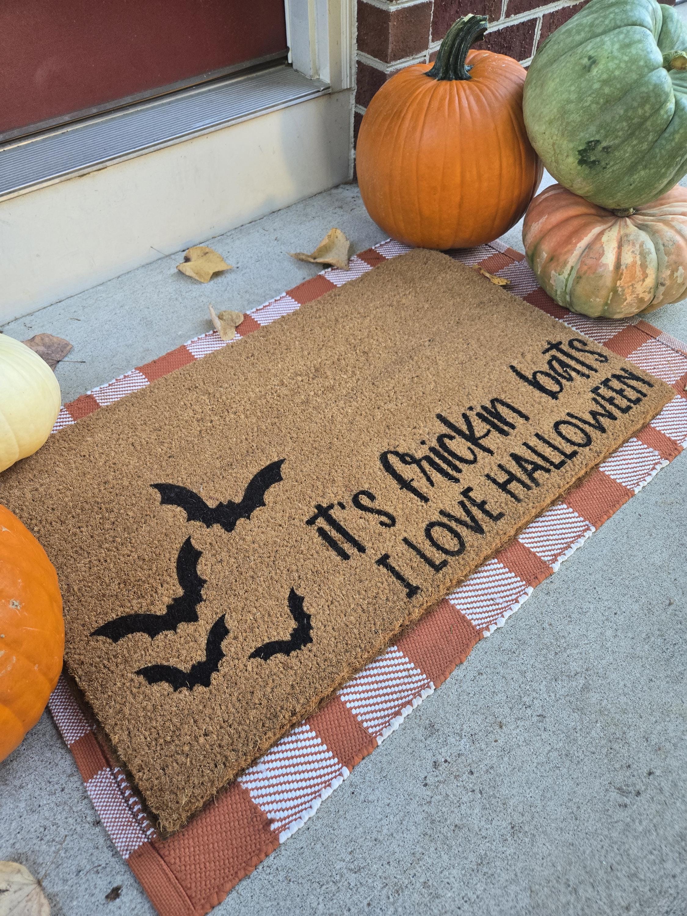 Its Frickin Bats I Love Halloween Doormat, Batty Doormat, Funny ...