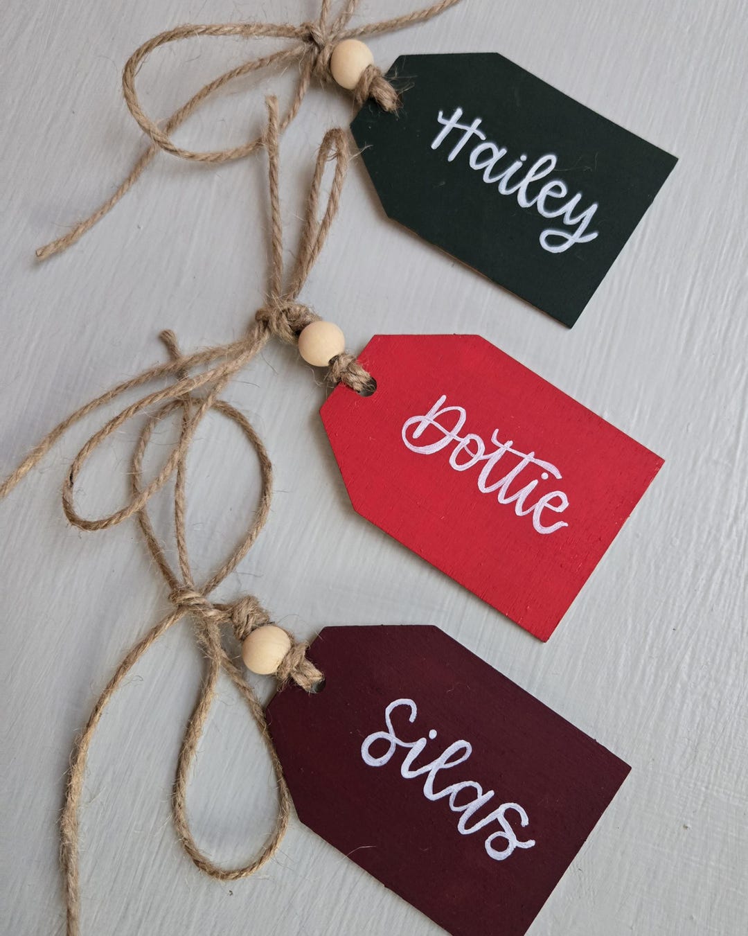 Personalized Wood Stocking Tags, Gift Tags Customized Wooden Tags ...