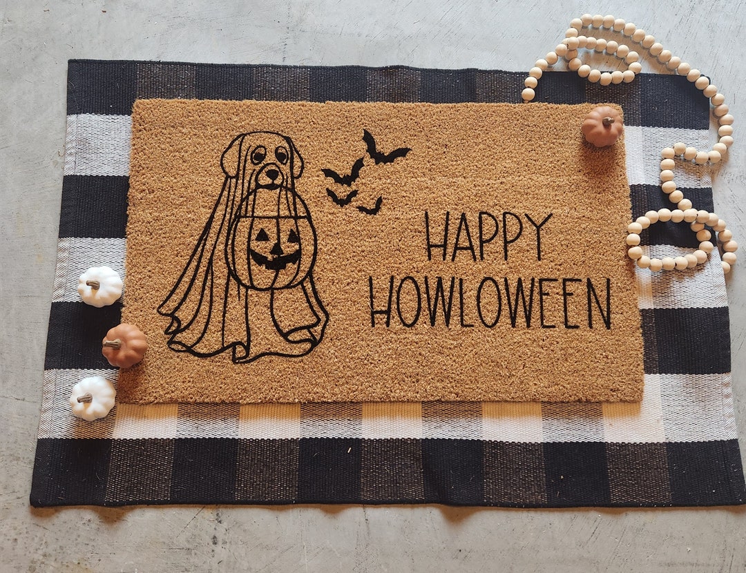 Happy Howloween Dog Doormat, My Dog is My Boo Halloween Doormat, Cute ...