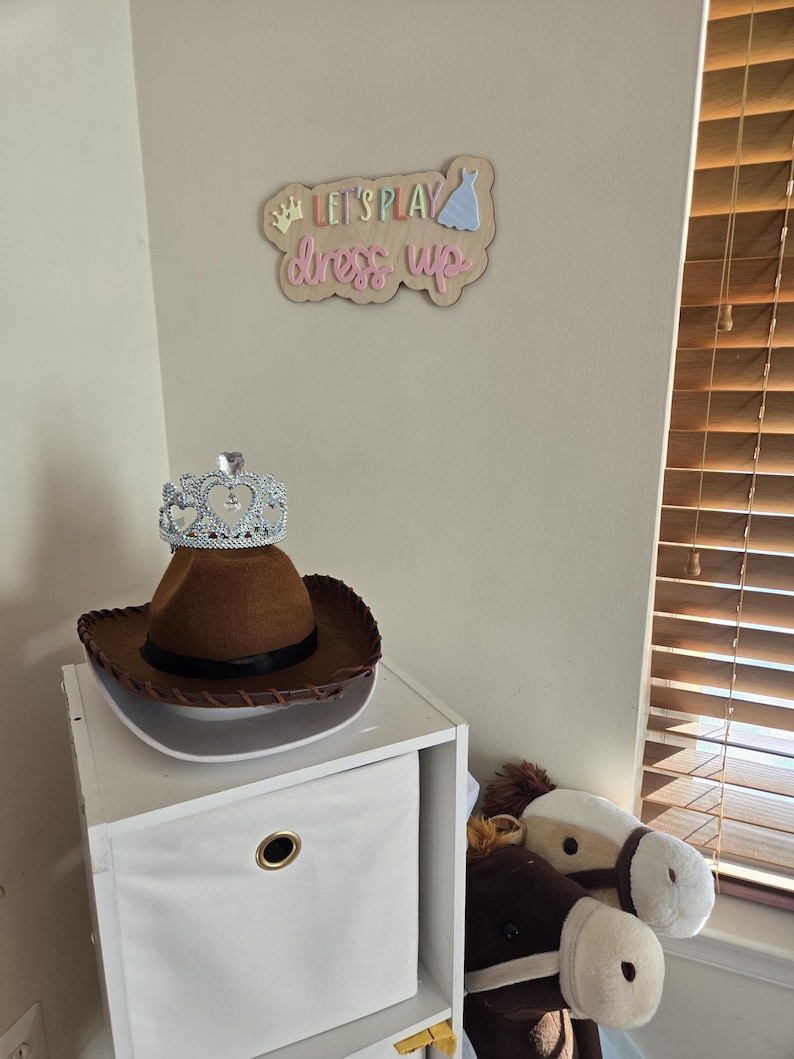 Lets Play Dress up Wood Sign, Kids Playroom Display Sign, Kids Wall ...