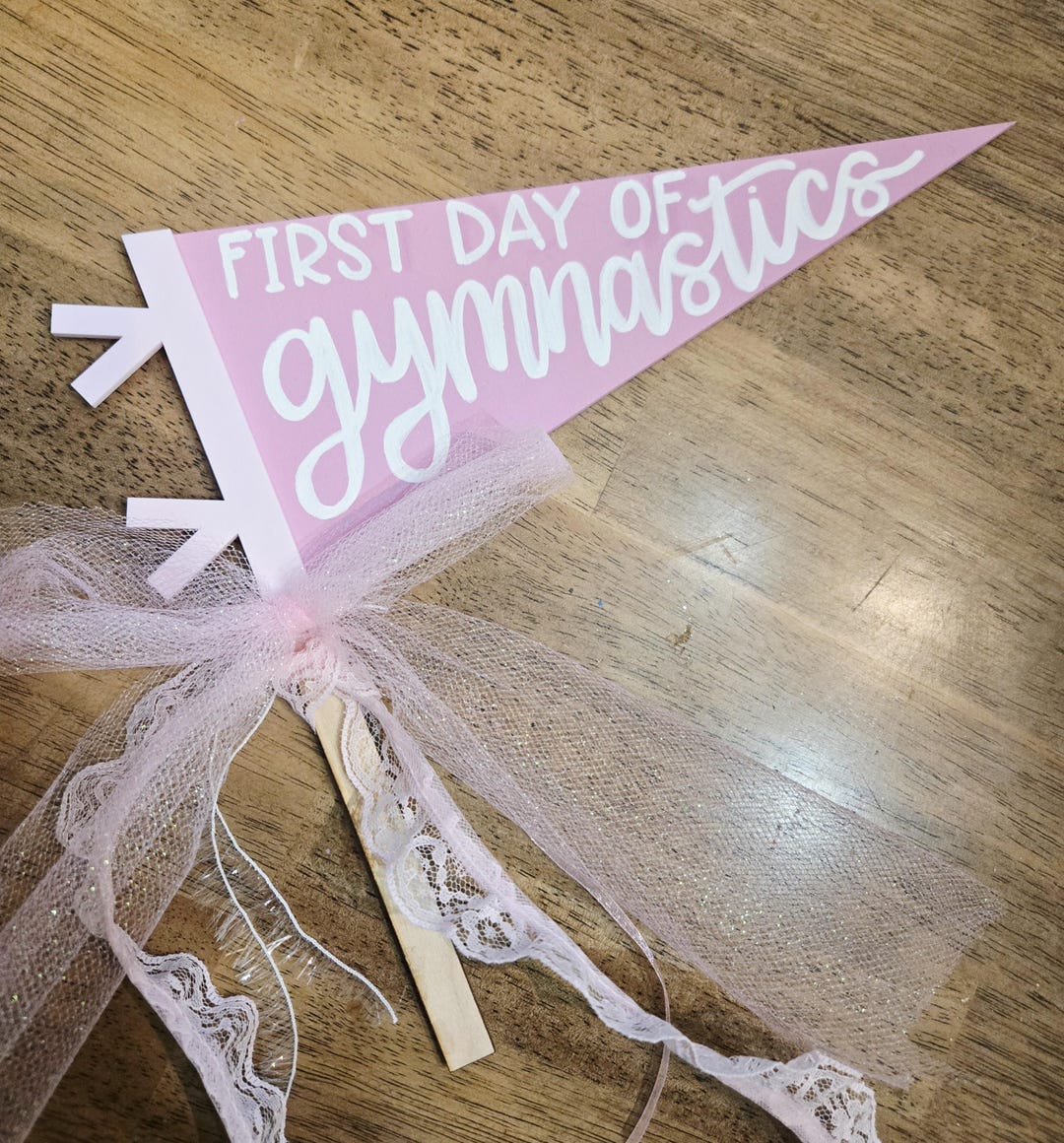 First Day of Ballet Gymnastics Photo Prop Flag, Little Girls Ballet ...