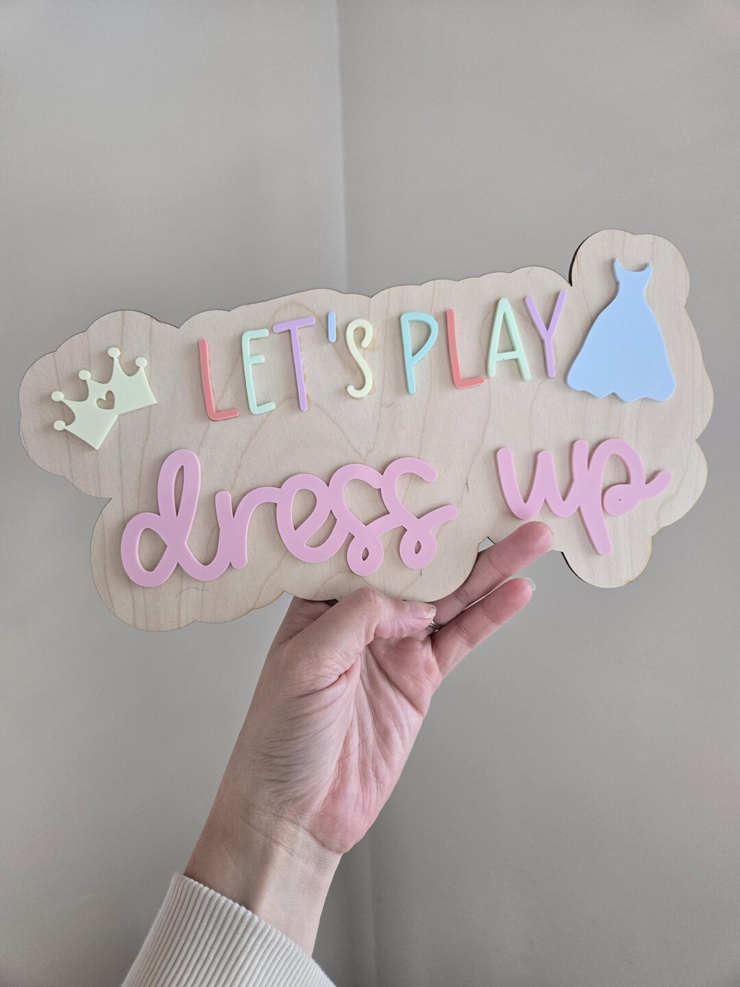 Lets Play Dress up Wood Sign, Kids Playroom Display Sign, Kids Wall ...