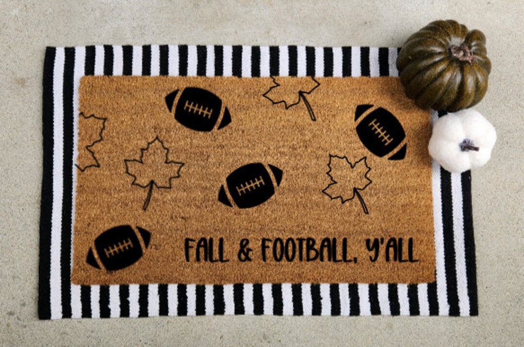 Fall and Football Yall Doormat Football Doormat Cute Fall - Etsy