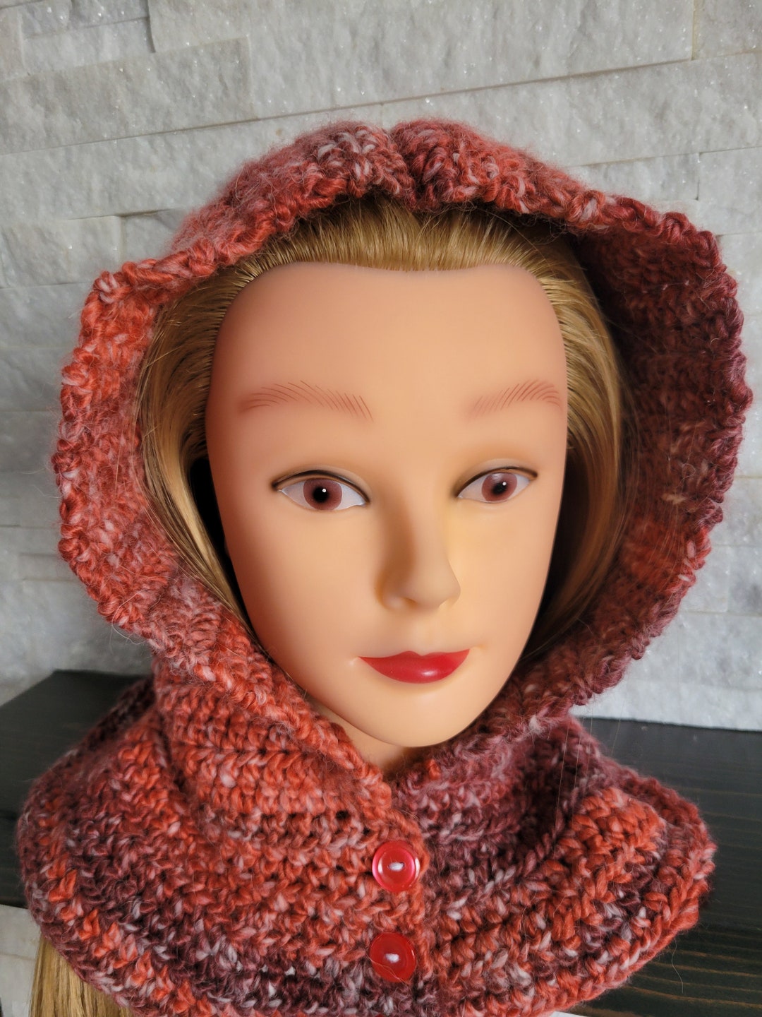 Crochet Hood With Collar, Cozy Head Wear, Winter - Etsy