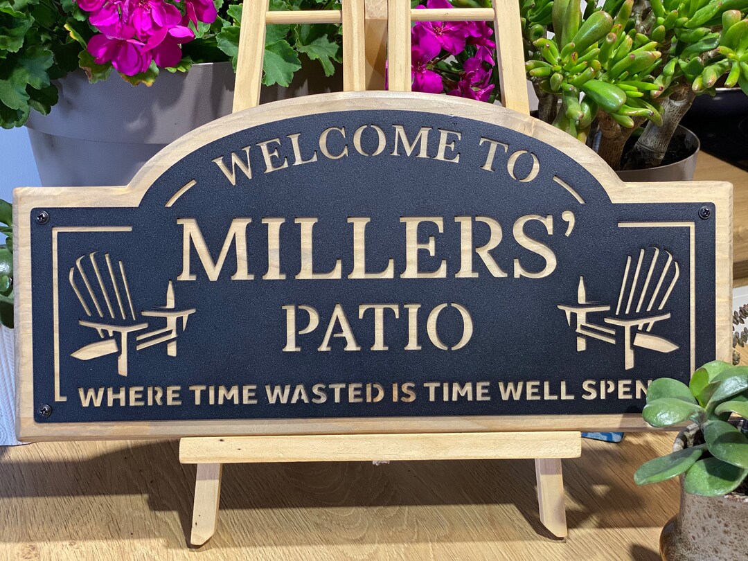 Personalized Patio Sign, Custom Patio Sign, Housewarming Gift, Wood ...