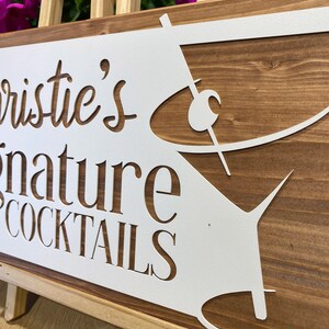 Custom Bar Name Sign, Home Bar Sign, Family Cocktail Name Sign ...