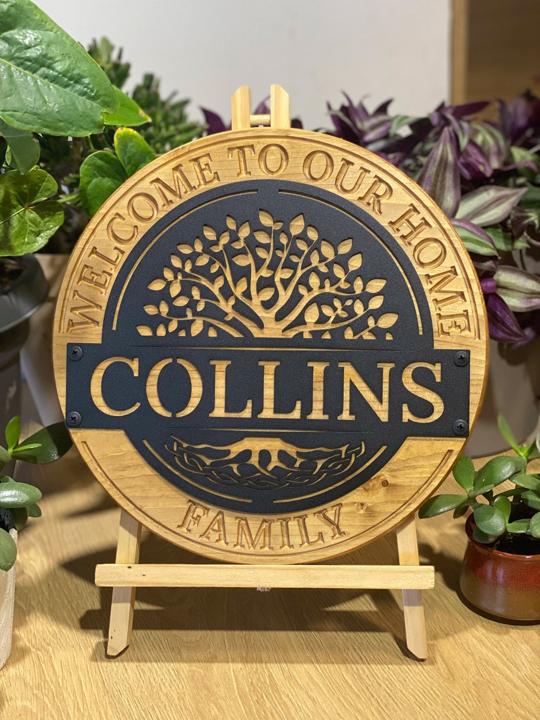 Family Name Sign, Personalized Family Name Tree of Life Sign, Wood ...