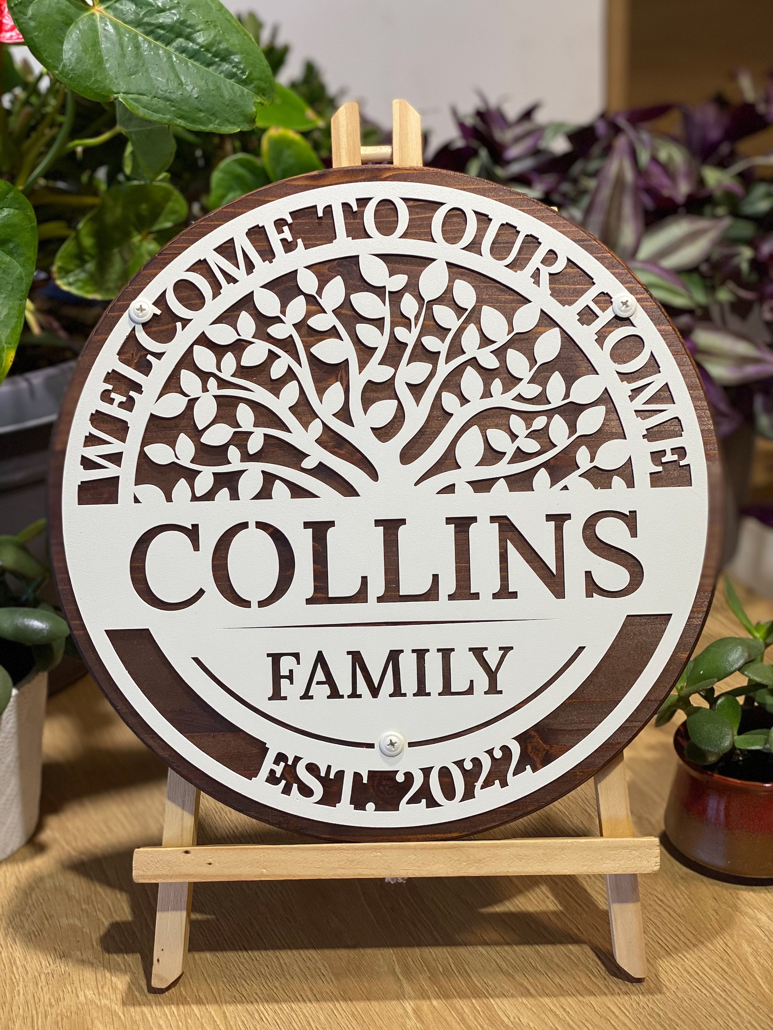 Personalized Family Name Tree of Life Sign Wood and Metal - Etsy