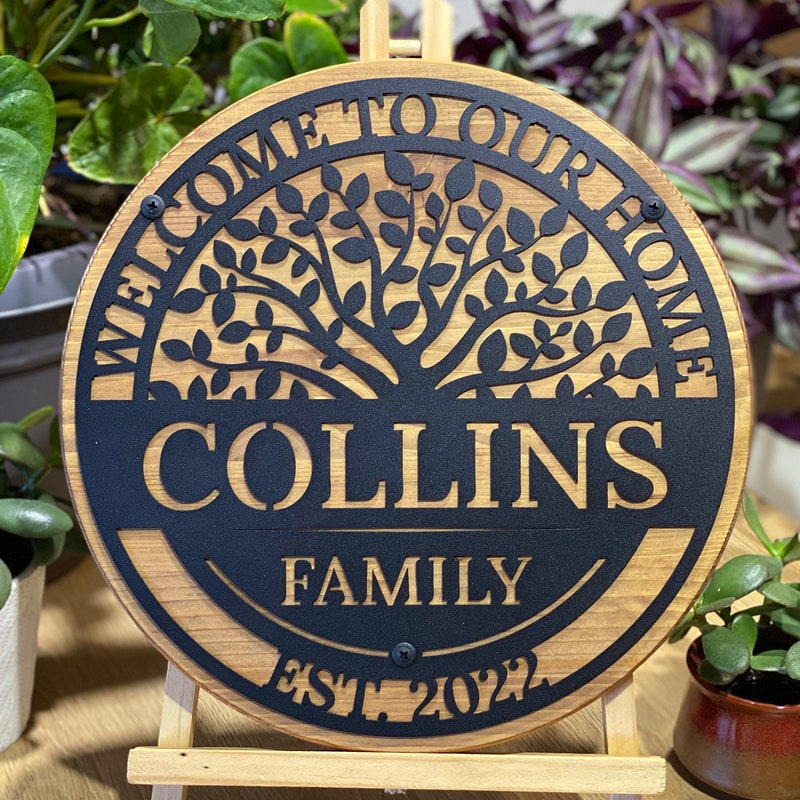 Wood and Metal Sign - Etsy