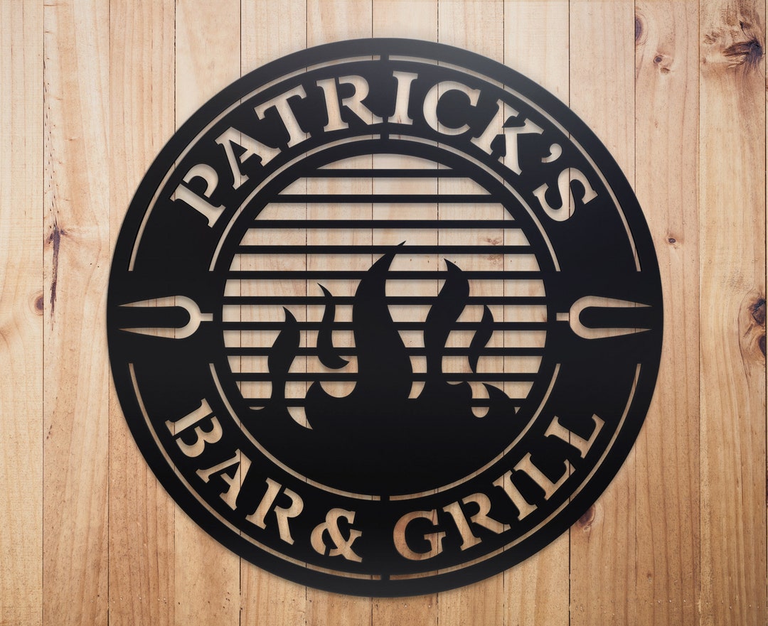 Personalized BBQ Sign, Custom Barbecue Sign, Bar & Grill Sign, Custom ...
