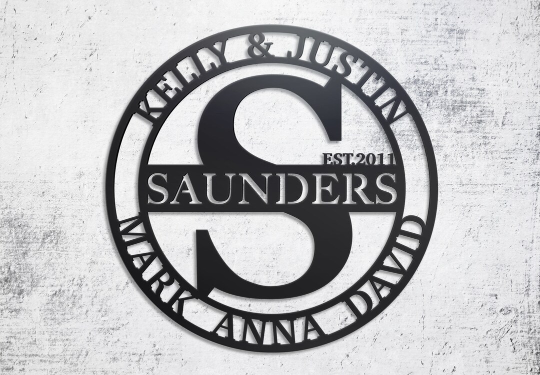 Family Monogram Name Sign, Custom Monogram Name Sign, Personalized Name ...