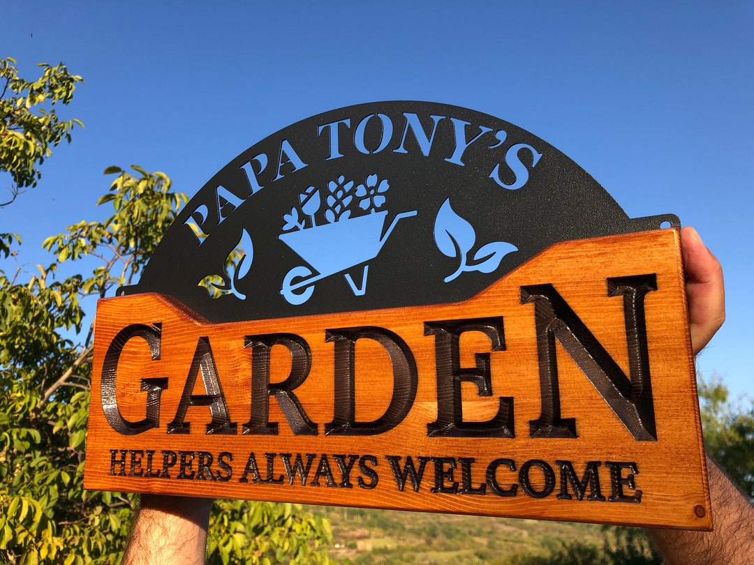 Personalized Garden Sign, Custom Garden Sign, Christmas Gift, Metal ...