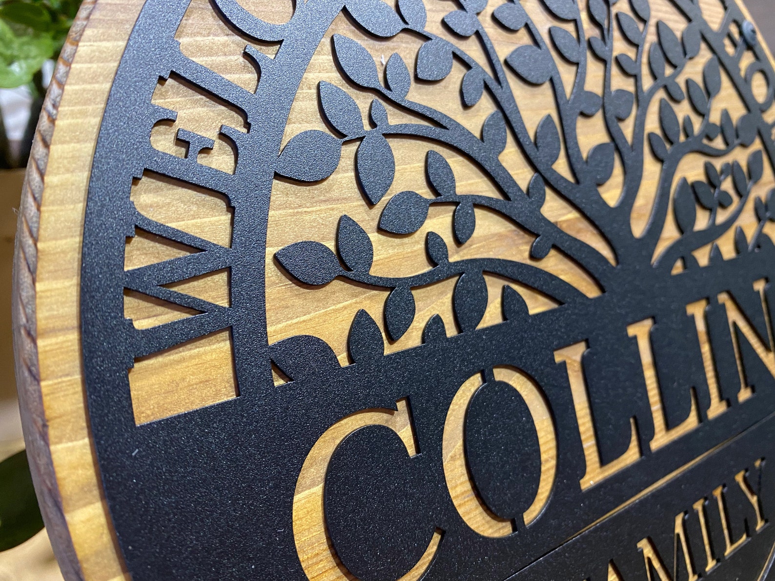 Personalized Family Name Tree of Life Sign Wood and Metal - Etsy
