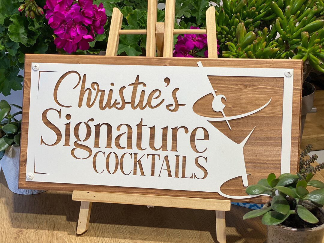Custom Bar Name Sign, Home Bar Sign, Family Cocktail Name Sign ...