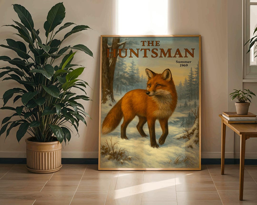 Vintage Fox Magazine Cover Posters With Wooden Frame, the Huntsman ...