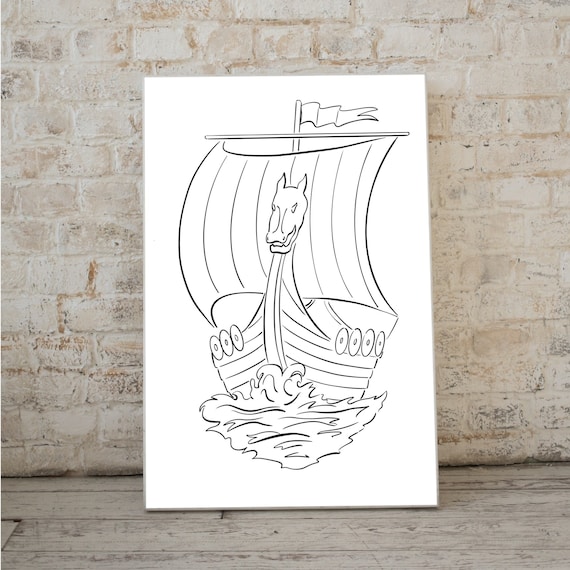 Viking Longship Drawing