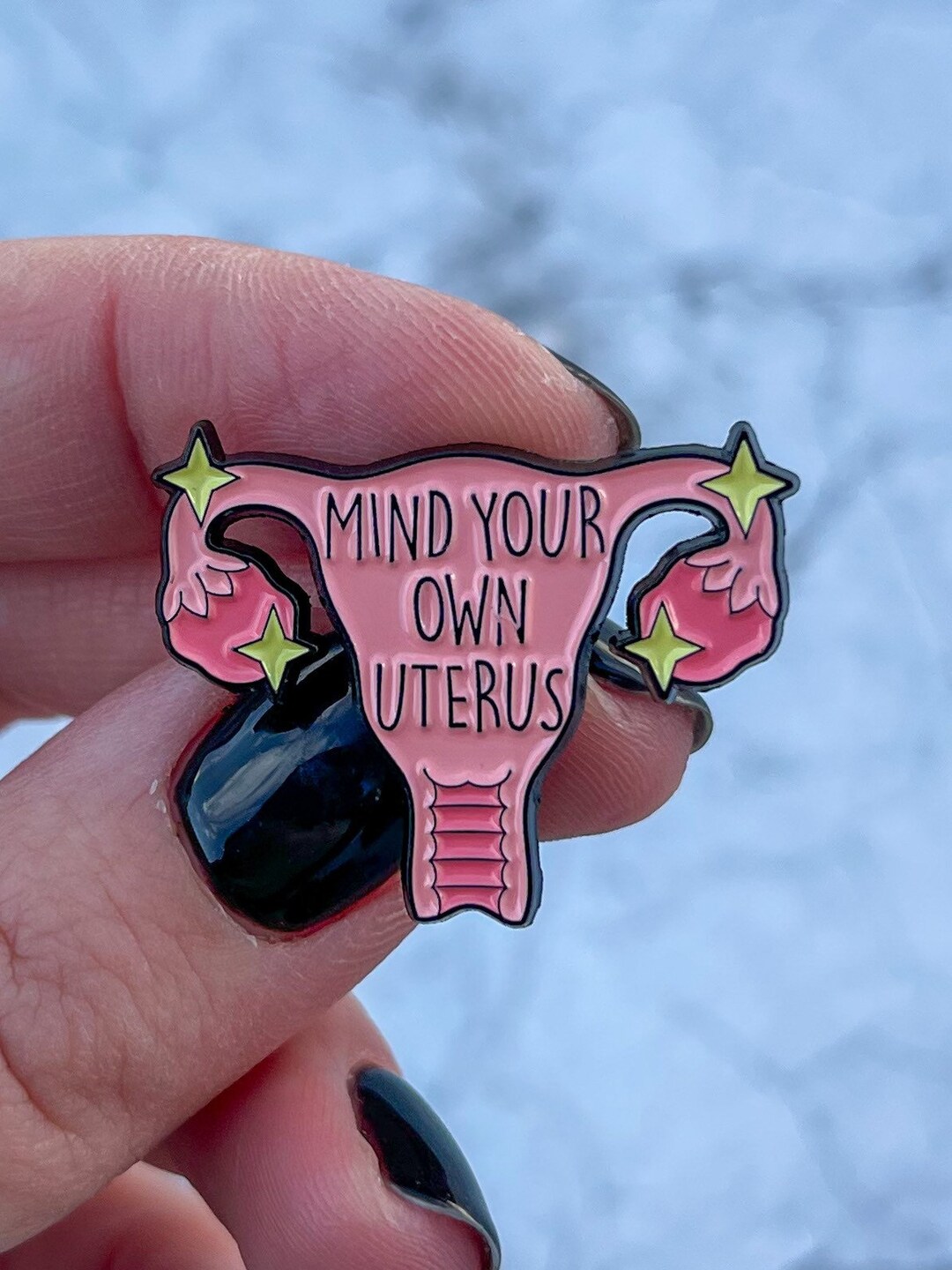 Mind Your Own Uterus | Uterus | Feminist Enamel Pin | Women's Rights - Etsy