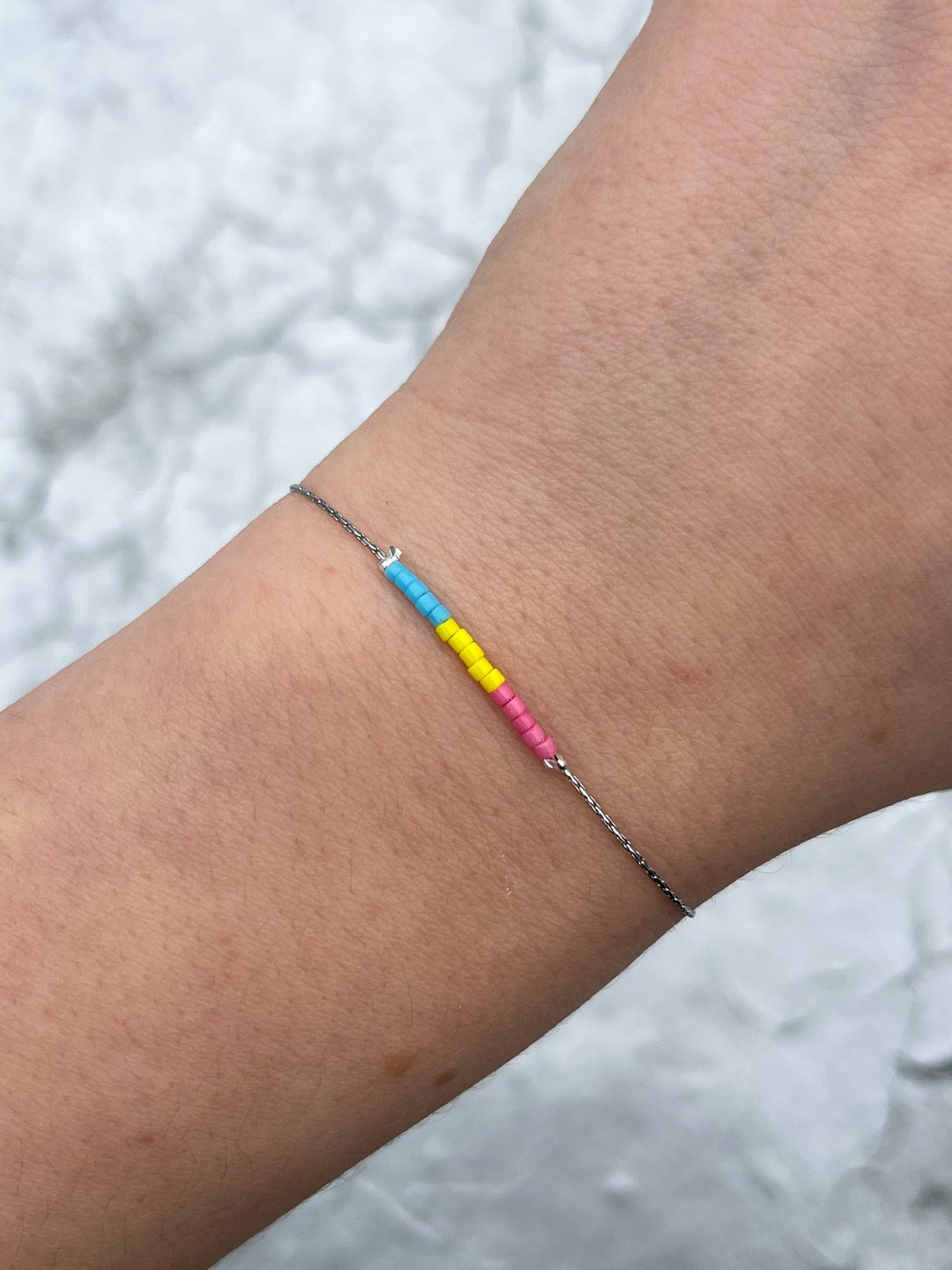 Minimalist Pansexual Chain Bracelet | LGBTQ | Pride - Etsy