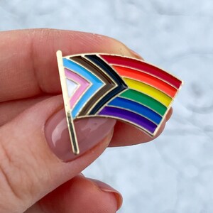 Progress Pride Flag Enamel Pin LGBTQ Queer - Etsy