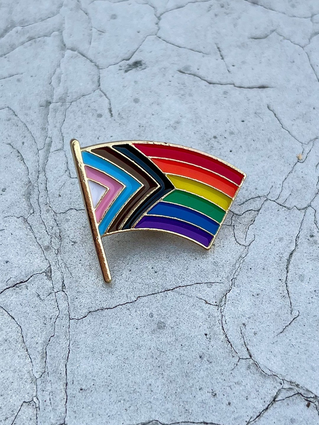 Progress Pride Flag Enamel Pin LGBTQ Queer - Etsy