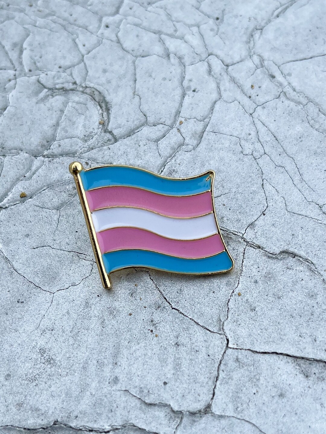 Transgender Flag Enamel Pin Lgbtq Queer Etsy