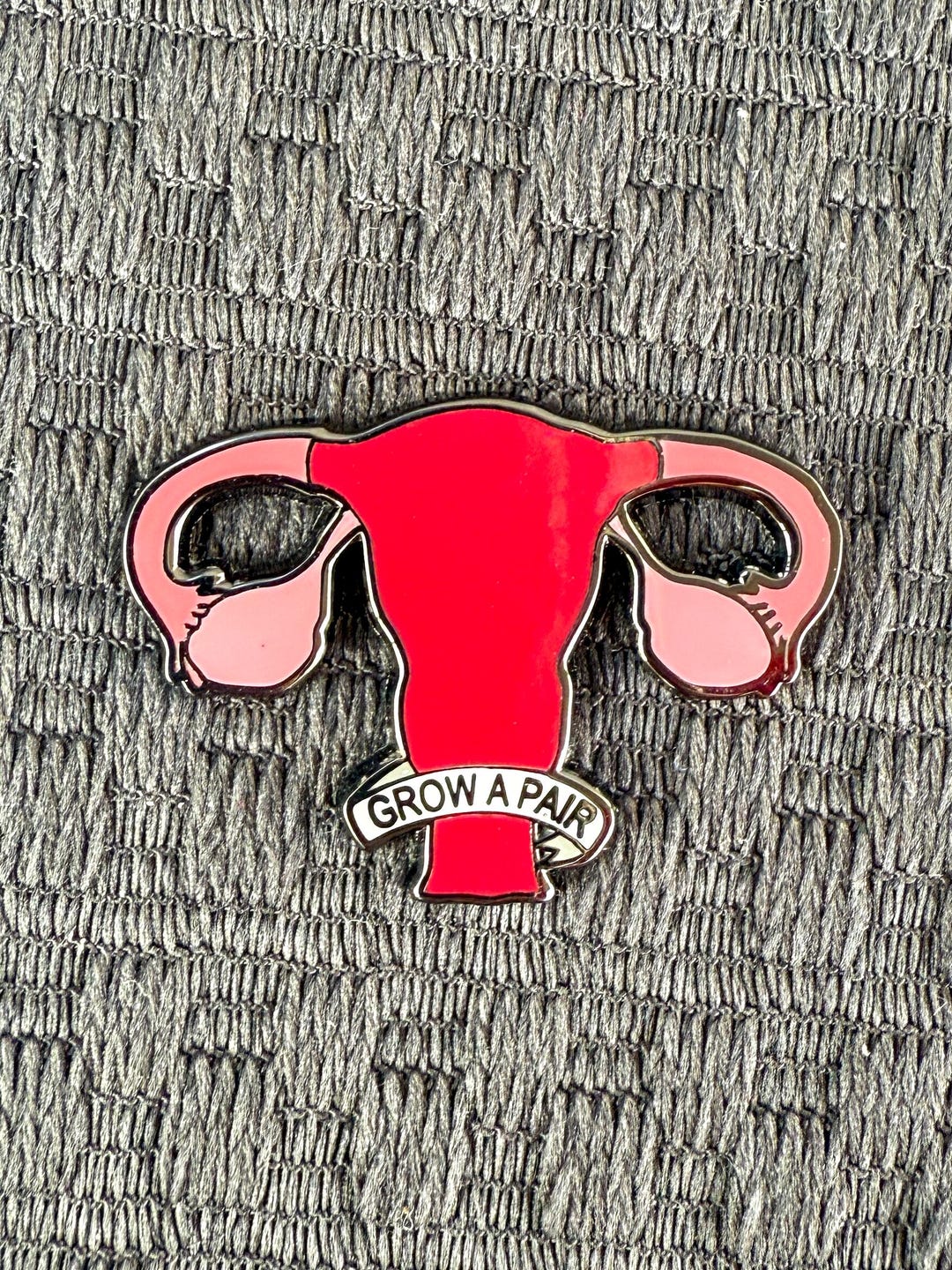 Grow A Pair | Uterus | Feminist Enamel Pin | Women's Rights - Etsy
