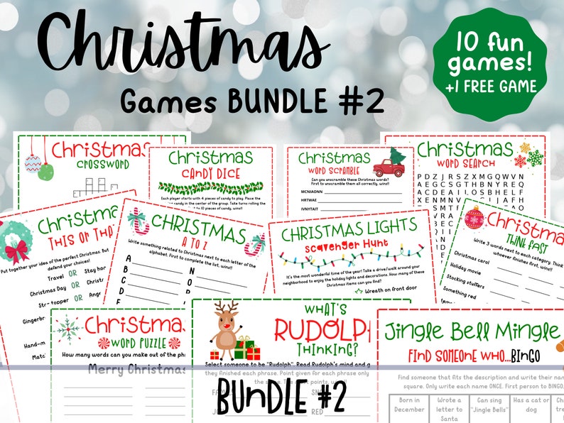 Christmas Party Games BUNDLE Printable Christmas Party Games Holiday ...