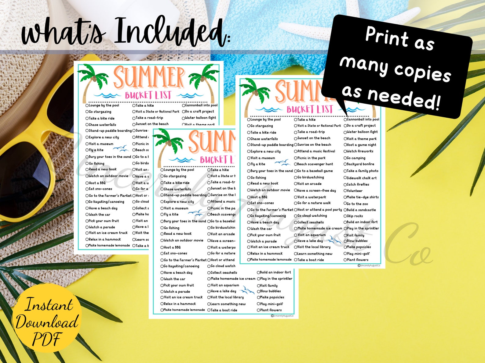Summer BUCKET LIST: 60+ Fun Activities for Kids & Adults (PDF Download ...