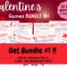 Valentines Day Party Games BUNDLE 5 Game Bundle Printable Valentine ...