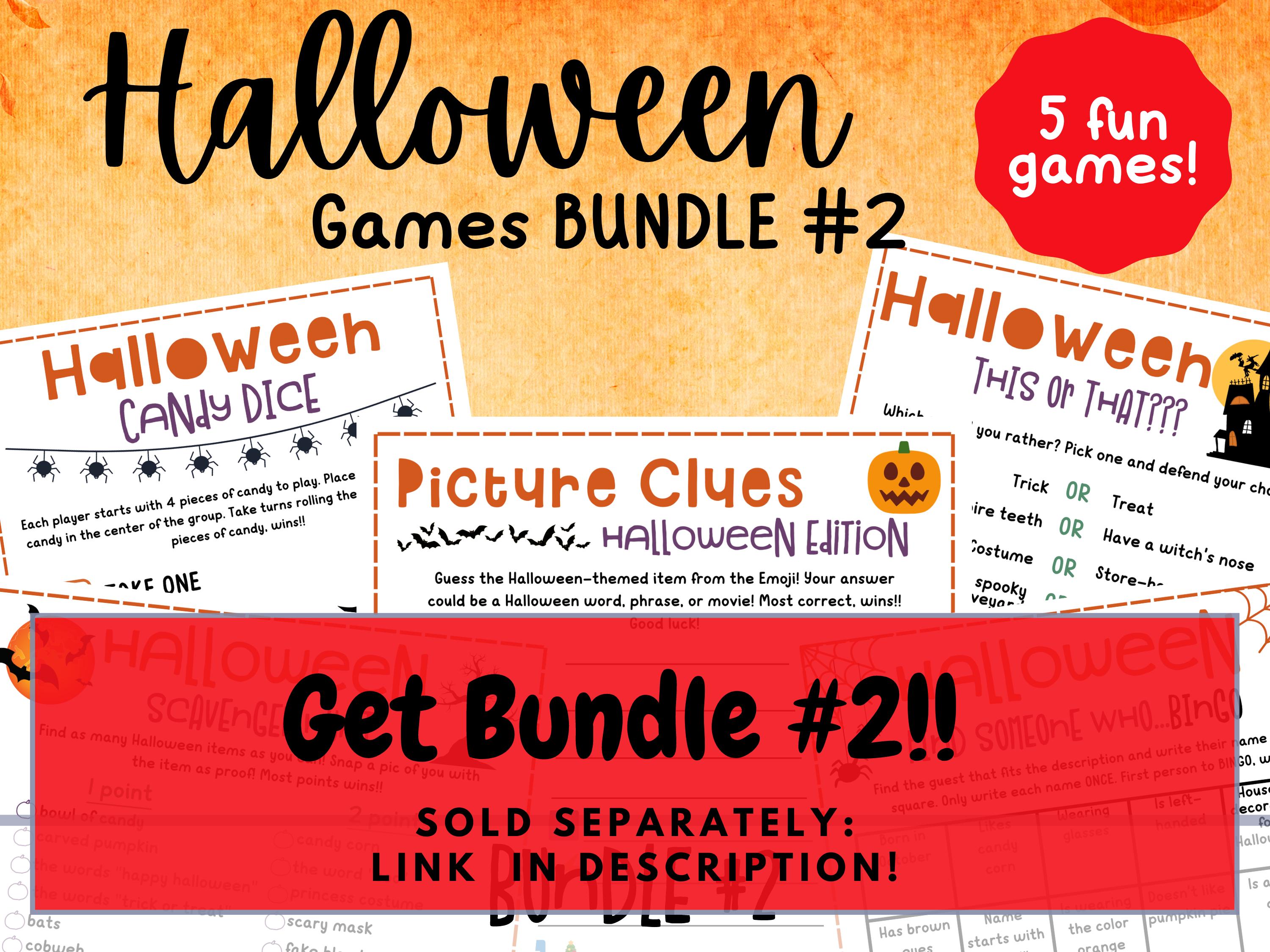 Halloween PICTURE CLUES Game: Printable Emoji Pictionary Party Activity ...