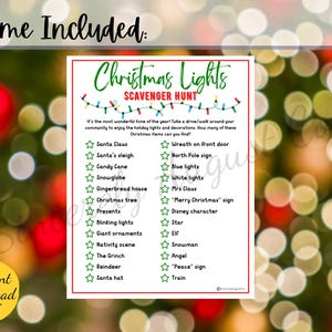 Christmas LIGHTS SCAVENGER HUNT Game: Holiday Activity (printable) - Etsy