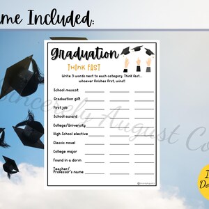 THINK FAST Graduation Game - Graduation Party Game - College Graduation ...