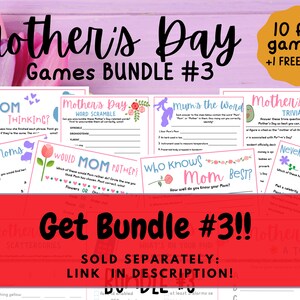 Mothers Day Games BUNDLE 5 Game Bundle Mothers Day Party Games ...