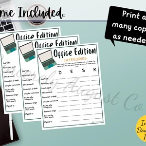 Office CATEGORIES Game: Printable Teambuilding Activity (PDF) - Etsy