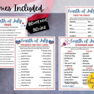 Fourth of July Games BUNDLE 10 Game Bundle Printable July - Etsy