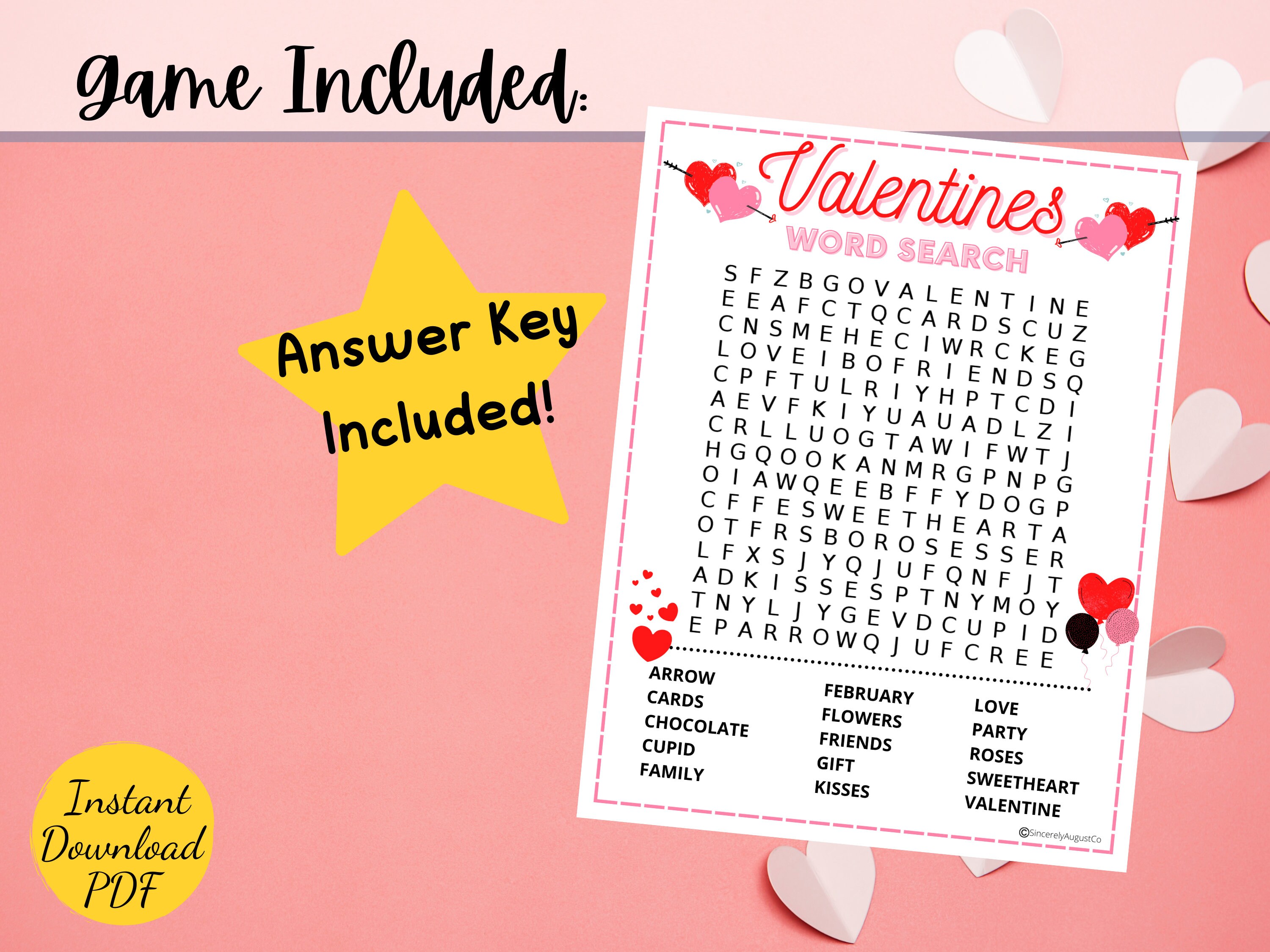 Valentines Day WORD SEARCH Valentines Day CROSSWORD Valentines Day ...