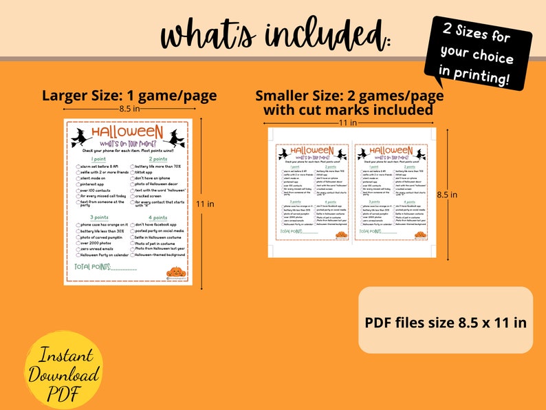 WHAT'S on YOUR PHONE Halloween Game Halloween Party - Etsy