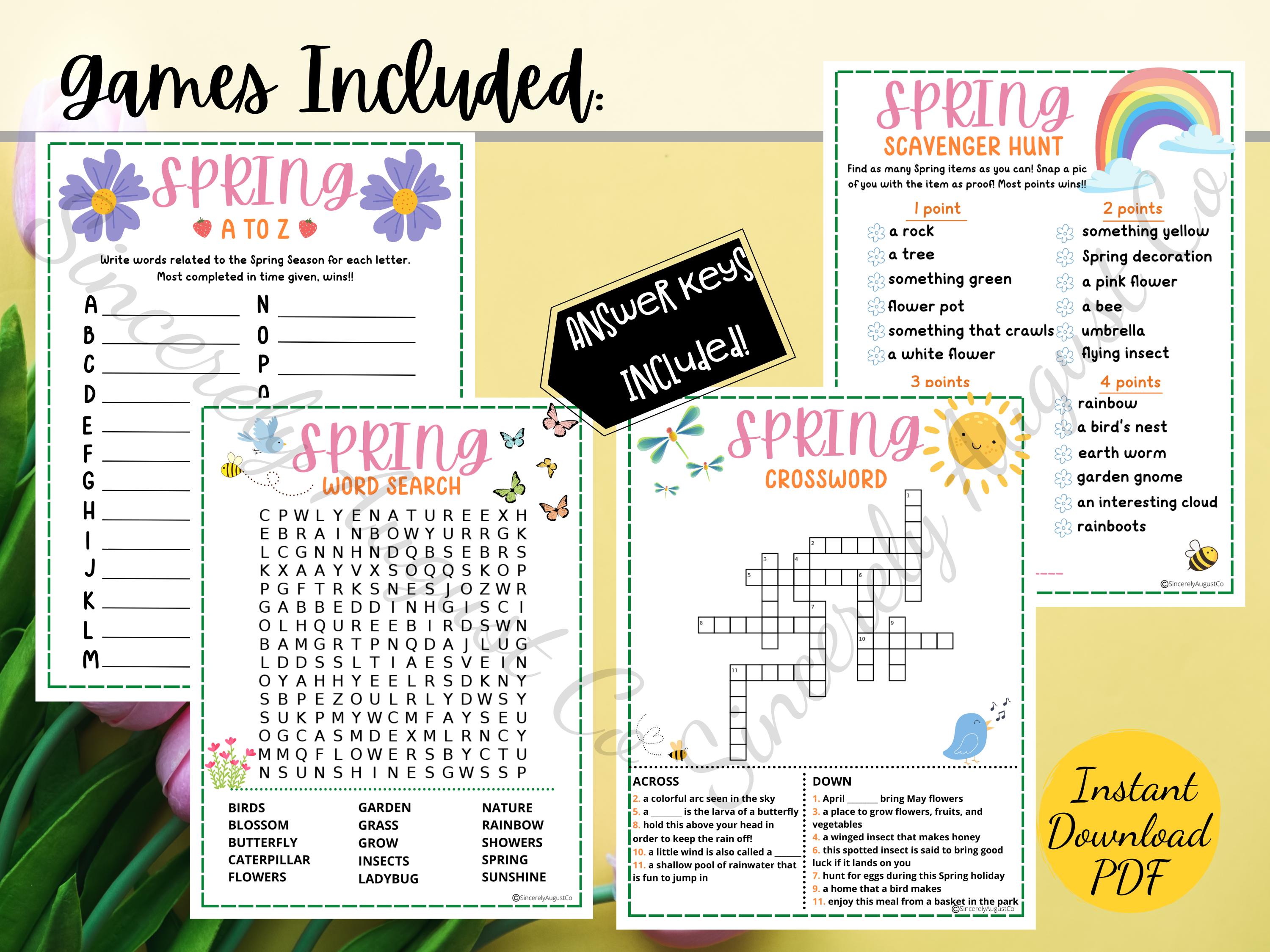 Spring Games BUNDLE #2: Printable Party Games (digital Download) - Etsy