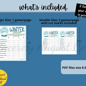 Winter CATEGORIES Game - Printable Winter Season Party Game - Fun ...