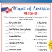 Fourth of July MUSIC OF AMERICA Matching Game July 4th Party Game ...