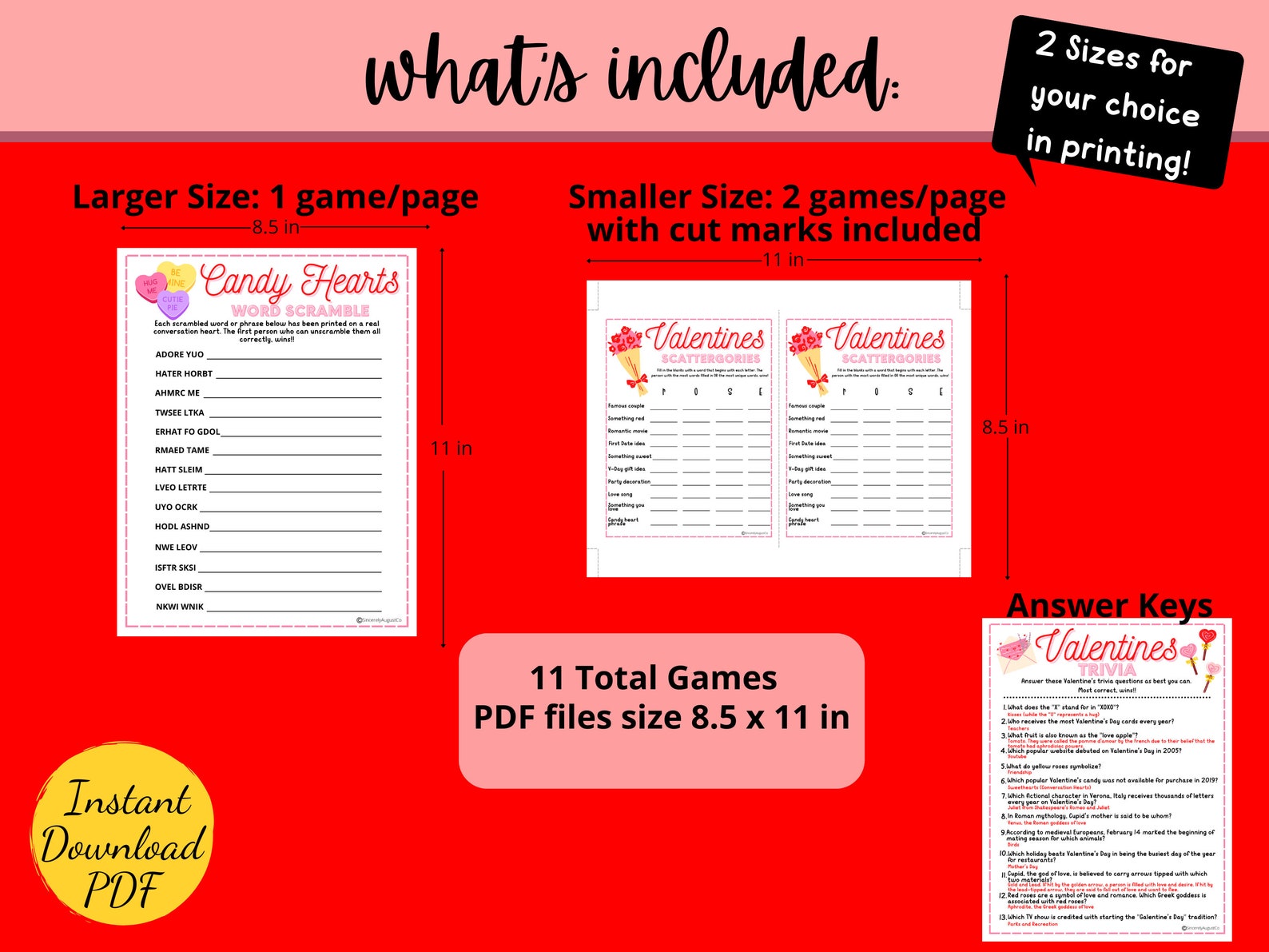 Valentines Day Party Games BUNDLE Printable Valentines Party Games ...