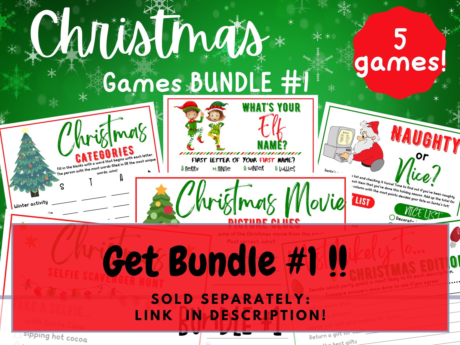 NAUGHTY OR NICE Christmas Game - Christmas Party Game - Printable ...