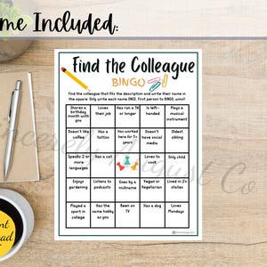Office Icebreaker FIND the COLLEAGUE BINGO Game: Team Building Activity ...