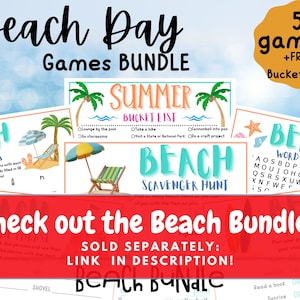 Beach Day WORD SEARCH - Beach Party Game - Printable Beach Day Activity ...