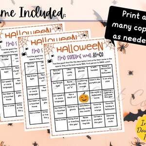 Halloween FIND SOMEONE Who BINGO Game: Party Activity (digital Download ...