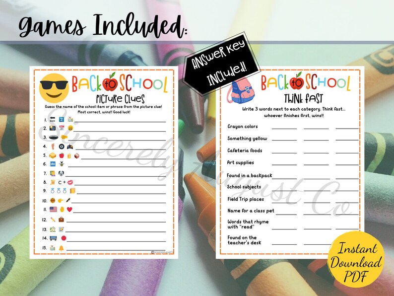 Back to School Games BUNDLE 5 Game Bundle Back to School Icebreaker ...